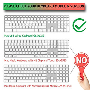 Silicone Keyboard Cover Skin for iMac Wired USB Keyboard with Numeric Keypad MB110LL/B (A1243) US Layout Protector Skin Accessories Transparent
