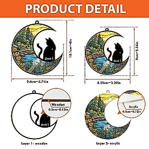 Personalized Cat Memorial Suncatcher/Ornament - Custom Name Cat Loss Memorial Christmas 2023 Ornament, Stained Glass Light Catcher Cat Sympathy Gift, Pet Remembrance Keepsake Memory Window Hangings