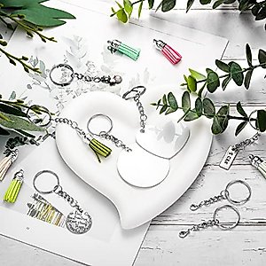 Sasylvia 100 Pcs Keychain Rings with Chain Key Chain Making Kit Include Split Key Ring with Chain, Open Jump Rings, Lobster Clasp, Keychain Ring for Crafts Jewelry Making Supplies, Silver