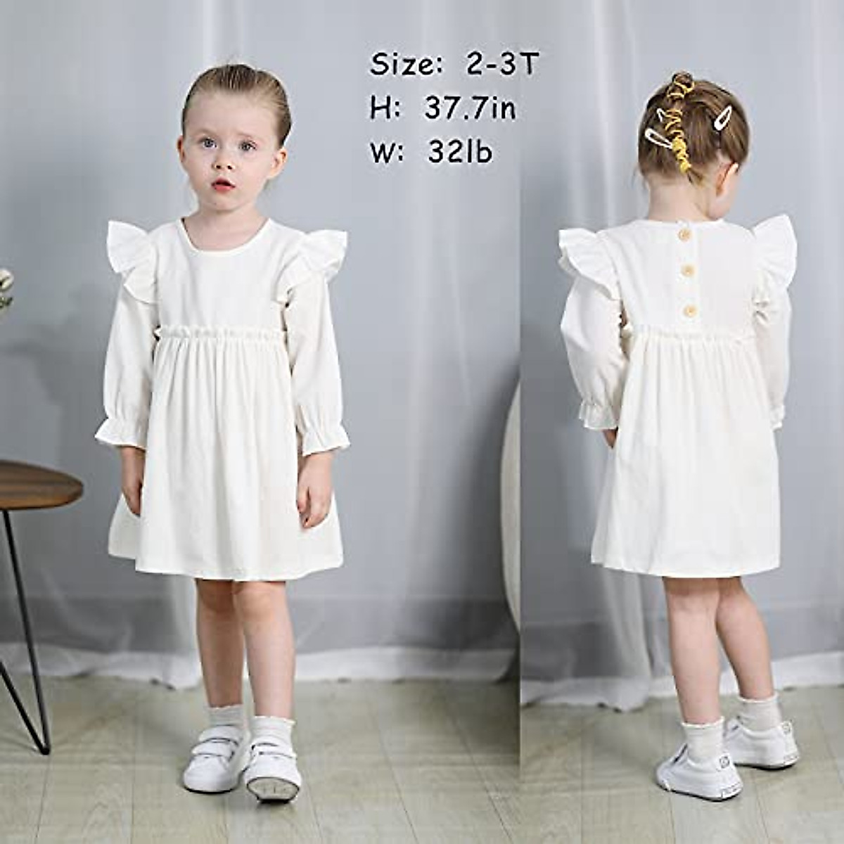 Little MISS Sassy Toddler Baby Girl Dress Long Sleeve Kids Solid Color Casual Dresses Girls Fall Winter Outfits Clothes