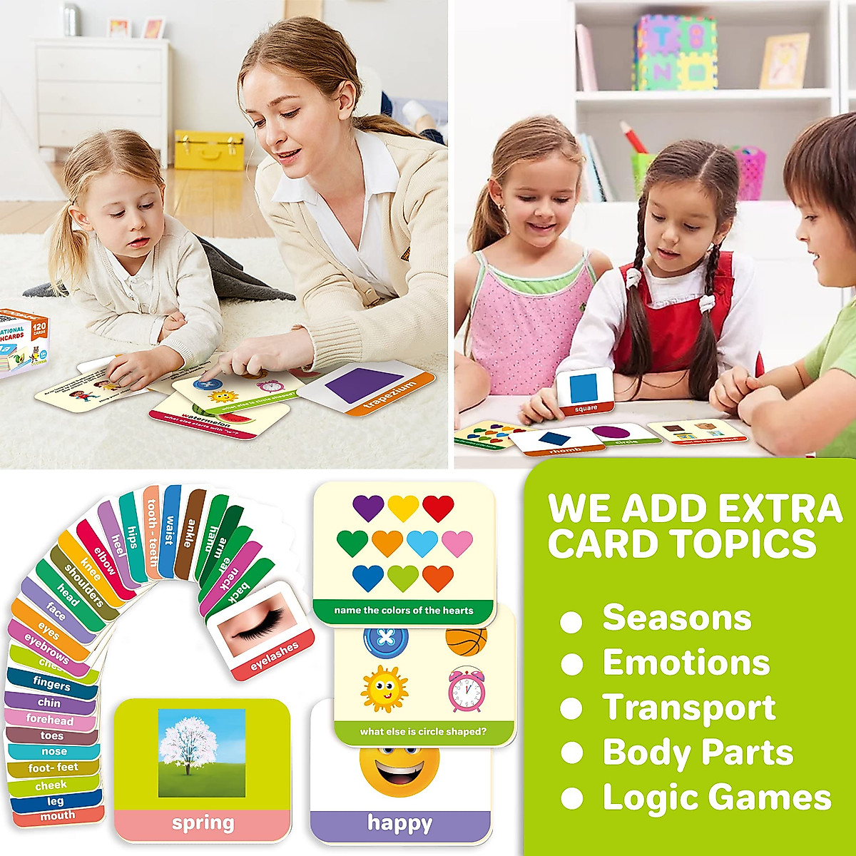 QUOKKA Spanish Flash Cards for Toddlers 3-4 Years - 120 ABC Spanish Learning Flashcards for Kids - Alphabet Numbers Letters Preschool Activities for Toddlers Ages 4-8 - Speech Therapy Toys 3-5 yo