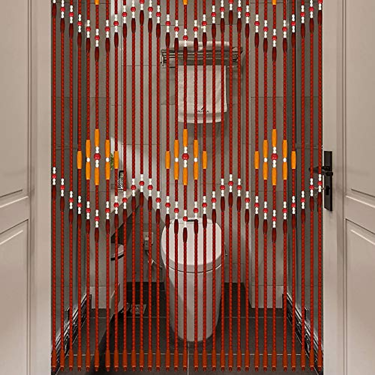 HaroldDol Natural Wood Beaded Curtains for Doorways-31 Strands, High-Bamboo and Wooden Doorway Beads for Doorway Room Divider Door, 35.5" W x 86.6" L