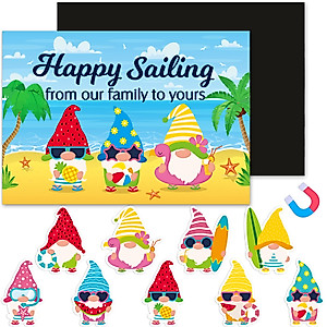12pcs Large Cruise Door Decorations, Magnetic Summer Beach Magnets Cruise Ship Refrigerator Car Mailbox Decorations for Fridge Refrigerator Summer Carnival Anniversary Cruise Party Supplies Favors