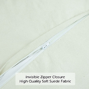 LIGICKY Luxury Series Soft Faux Fur Throw Pillow Cover Decorative Square Plush Pillow Case Cushion Cover for Couch Sofa Bed, 16" x 16" White