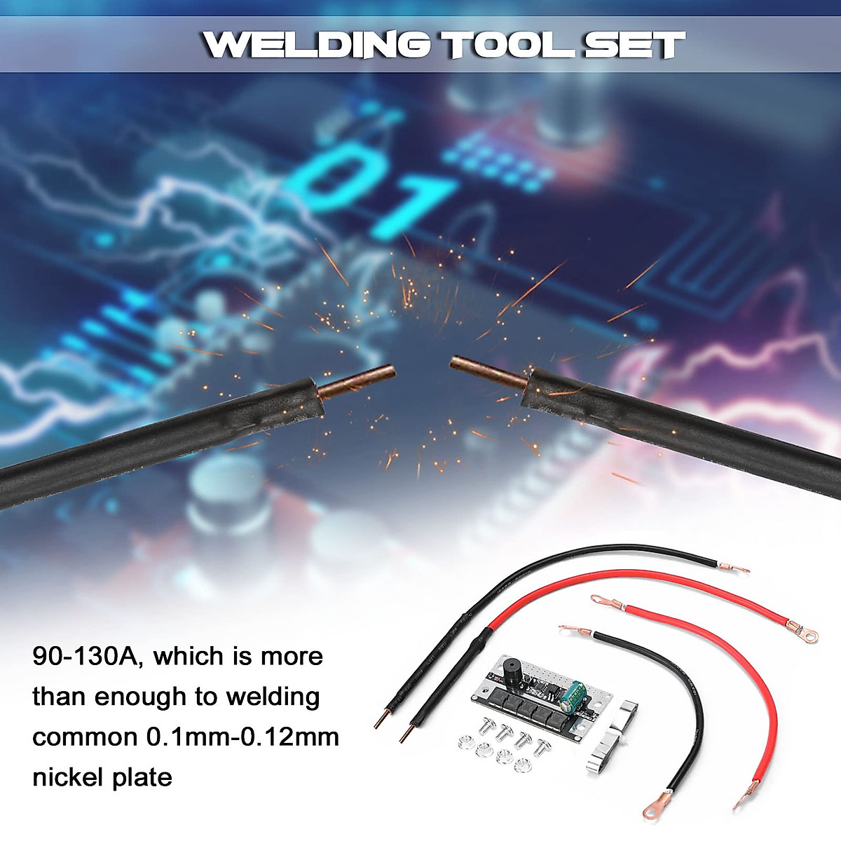 KKnoon DIY Spot-Welders Pen Portable 12 V Battery Storage Spot-Welding Printed Circuit Board Welding Equipment