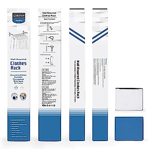 LIVEHITOP Wall Mounted Clothes Dryer, Foldable Laundry Rack Accessories Hanger Hook Rod for Bathroom Bedroom Hotel (Black, 2)