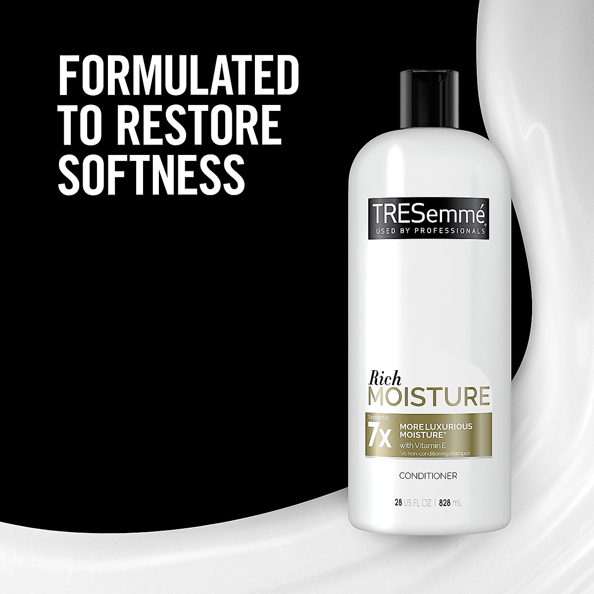 TRESemmé Shampoo and Conditioner Rich Moisture Set Deep Conditioner with Vitamin E for Dry, Damaged Hair, Hair Care with Vitamins and Biotin Shampoo, 56 Fl Oz (Set), Pack of 3, 8.0 Count