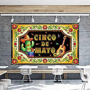 Cinco De Mayo Backdrop for Photography Mexican Banner Fiesta Party Favors Cinco De Mayo Decorations and Supplies for Home Party