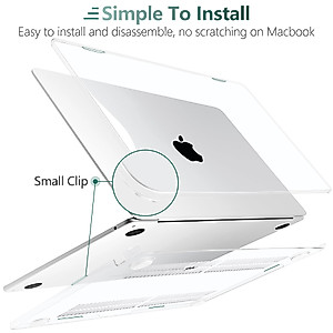 TWOLSKOO for M3 MacBook Air 13.6 Inch Case 2022 2023 2024 Release A2681 M2 A3113, Plastic Hard Shell Cover with Trackpad Film & Keyboard Cover & Screen Film for MacBook Air 13.6", Crystal Clear