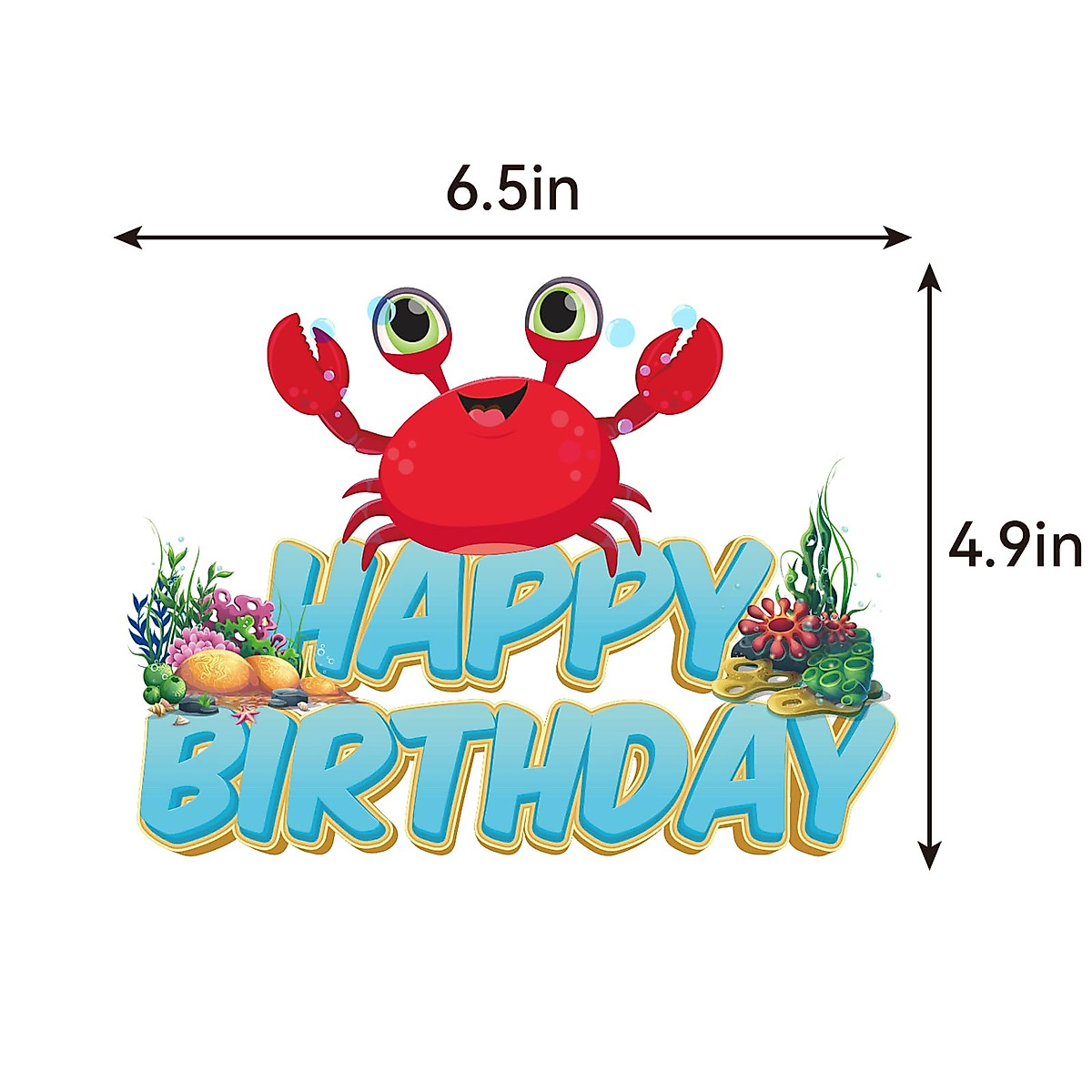 Crab Birthday Party Supplies Crab Party Decorations Includes Crab Happy Birthday Banner Cake Topper Cupcake Toppers Balloons for Crab Party, Seafood Party, Ocean Party