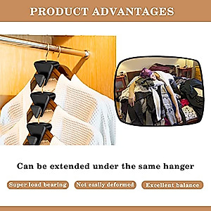 Gzcvba Space Saving Hanger Hooks Ultra- Premium Hanger Hooks Triple Closet Space 36 Value Pack, Cascade Hangers to Create Up to 3X More Closet Space, Easy to Use Slip-Over Design,Black