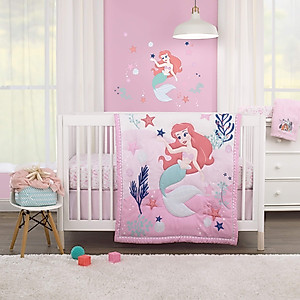 Disney The Little Mermaid Pink and Coral Ariel Cute by Nature Super Soft Baby Blanket