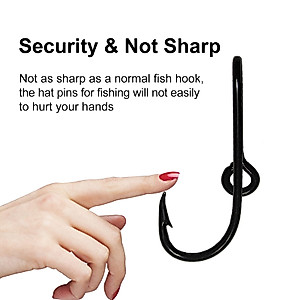 Black Hat Clip Hats Pins Fish Hook 3 PCS Hooks Custom Hook Set High Carbon Steel Made