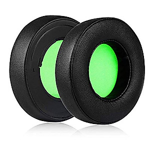 Kraken Pro V2 Ear Pads, Oval Replacement Headphones Ear Cushions Protein Leather Memory Foam Earpads Cover Earmuffs Repair Parts for Razer Kraken Pro 7.1 V2 Gaming Headset Easy Installation - Green