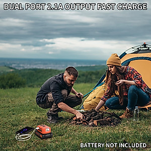 Battery Adapter for Black and Decker 20v Lithium Battery USB Phone Charger, Led Work Light with Dual USB Charger and 12v DC Port,Power Source Supply for 14.4-20v Max Lithium-Ion Battery