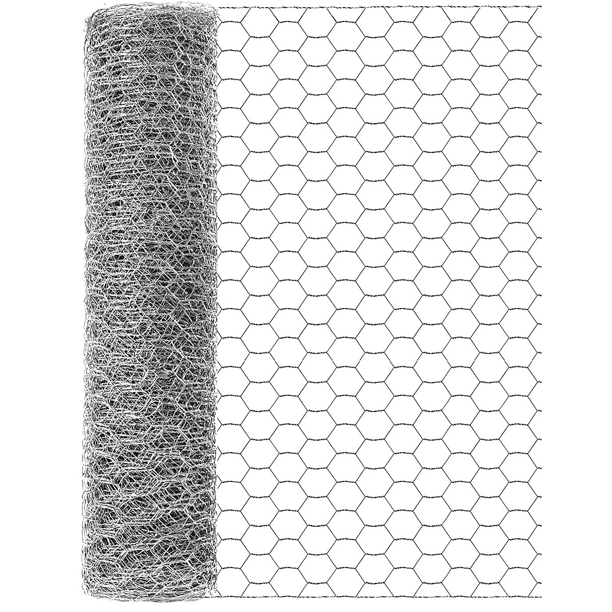 16in x 82ft Chicken Wire, TOYPOPOR 40cm x 25m Poultry Wire Netting Hexagonal Galvanized Mesh Garden Fence Barrier for Pet Rabbit Chicken Fencing (16In x 82FT)