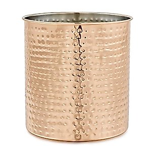 Old Dutch Jumbo Hammered Copper H x 7" Dia. Utensil Holder, 7x7x7.5