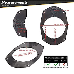 Scosche Compatible with Select Import and Domestic Vehicles Universal 6" x 9" to 5.25" - 6.5" Speaker Adapters (1 Pair) SA69
