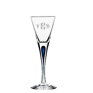 Orrefors Crystal Intermezzo Snaps Glass Personalized, Custom Engraved 2oz Shot Glass for Schnapps, Cordials, Brandy, Liqueur