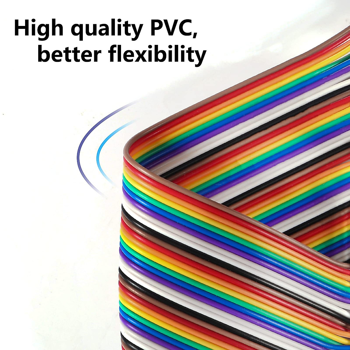 120Pcs Breadboard Jumper Wire Multicolored Wire Ribbon Cables Kit 20CM 40 Pin Male to Female Multicolored Ribbon Cables