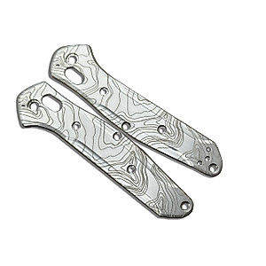 TOPO engraved Titanium Scales for Benchmade 940 Osborne