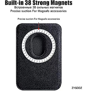 ZYSDDZ Alcantara Magnetic Phone Cardholder Compatible with iPhone 12/13/14 Series, Card Holder Compatible with MagSafe Magnet (Navy)