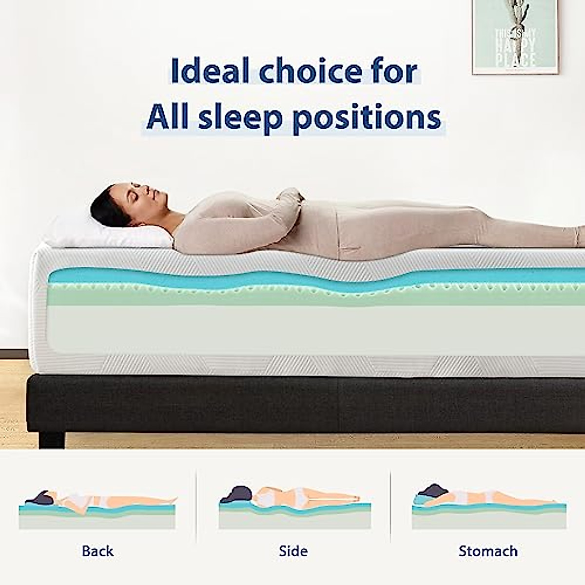 ELEMUSE Full Mattress 10 Inch Cooling Gel Memory Foam Mattress, CertiPUR-US® Certified Breathable Bed in a Box for Pressure Relief, Fiberglass-Free
