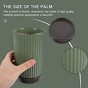 Angoily Silverware Holder Utensil Kitchen Utensil Holder Ceramic Utensil Caddy Chopsticks Cutlery Silverware Storage Organizer for Farmhouse Kitchen Countertop Ceramic Utensil Holder