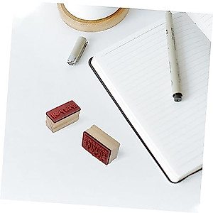 TEHAUX 2pcs Handmade Seal Wooden Decor Arts and Crafts Kit Stationary Scrapbook Stamp Making Wooden Rubber Wood DIY Scrapbook Seal Multi-Purpose Stamps DIY Wooden Stamps Self Made