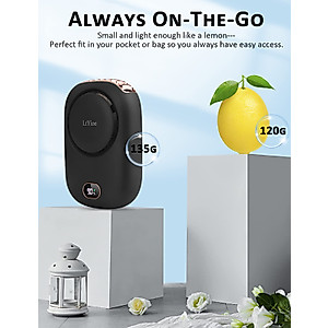LtYioe Mini Fan Mini Handheld Fan Portable Fans USB Rechargeable, Personal Desk Fan Multifunctional with Strong Airflow, LED Smart Display and 3 Speed Adjustable for Outdoor Beach Home(Dark Black)