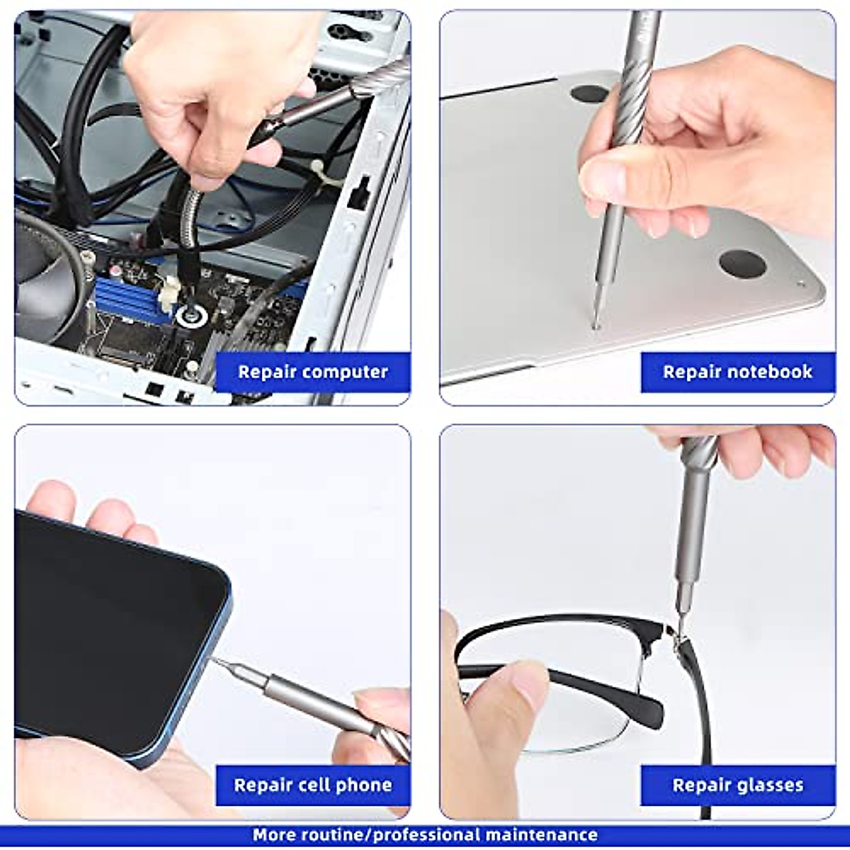 HengTianMei Screwdriver Sets 141 Piece Electronics Precision Screwdriver with 120 Bits Magnetic Repair Tool Kit for iPhone, MacBook, Computer, Laptop, PC, Tablet, PS4, Xbox, Nintendo, Game Console