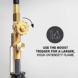 Ivation 500,00 BTU Propane Torch, Heavy Duty Weed Burner, Extra Long 10’ Hose, Adjustable Flame Control & Flint Ignitor, Outdoor Weed Killer for Weeds, Snow Melting, Roofing, Roads & More