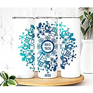 AVITO 20 oz Personalized Lab Tech Personalized Tumbler, Gift, Personalized Lab Tech Tumbler, Laboratory Technician Gift, Microscope, Med Tech, Stainless Steel, Vacuum Insulated