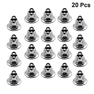 SUPVOX 20pcs Craft Bells Jingle Bells Mini Small Bells Silver Wind Chimes Bells Vintage Metal Bells Christmas DIY Craft Wind Chimes Making
