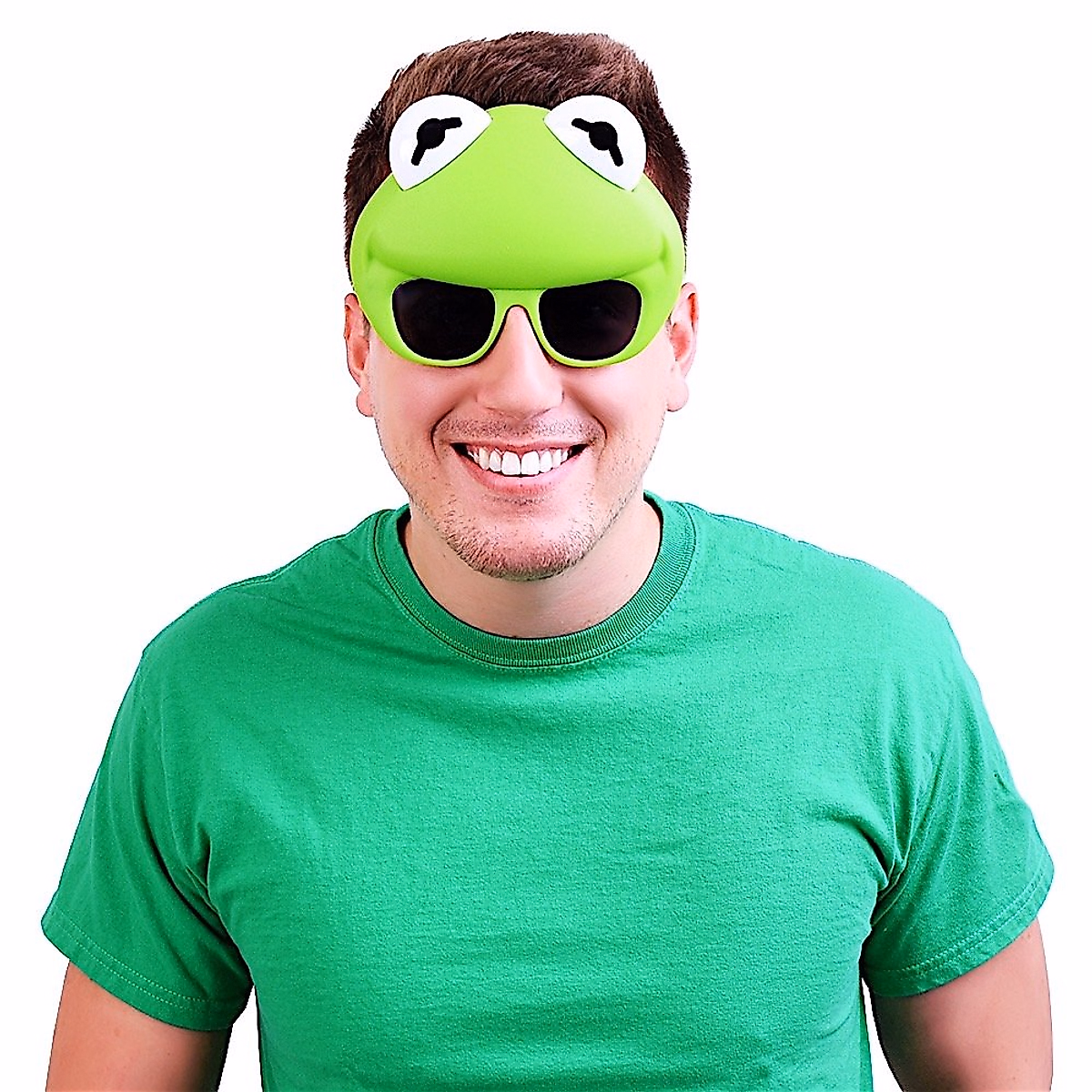 Sun-Staches Kermit Sunglasses | Muppets Costume Accessory | UV400 | One-Size Fits Most