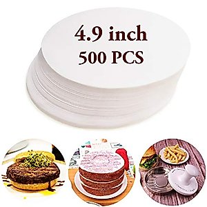 Meykers Wax Patty Paper Sheets for 5 Inches Burger Press - 500 Pcs Round hamburger patty paper to Separate Frozen Pressed Patties - Circle Burger Paper for Easy Release from Patty Maker Mold