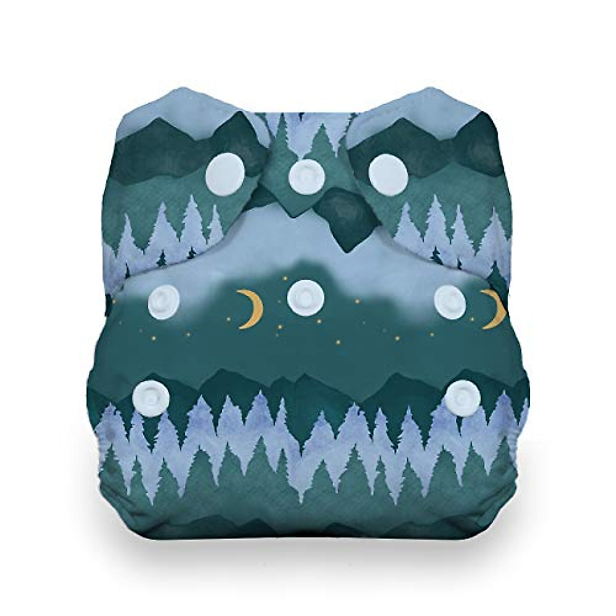 Thirsties Natural Newborn All in One Reusable Cloth Diaper, Snap Closure, Mountain Twilight (5-14 lbs)