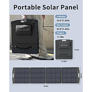 Solar Panel, Foldable Portable Solar Panel Battery Charger Kit with Adjustable Kickstand, Wire Storage Bag, MC4 Cable, IP67 Waterproof for Portable Power Station Camping Tent Home Off-Grid RV (200W)