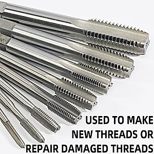 Aceteel M10 x 1.0 Metric Tap and Die Set, M10 X 1.0mm HSS Machine Thread Tap and M10 X 1mm Alloy Tool Steel Round Thread Die Right Hand