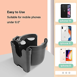 Stroller Cup Holder, MOMSIV 2 in 1 Universal Bike Cup Holder Rack Bottle Holder for Pushchair Stroller Bike Wheelchair Walker and More