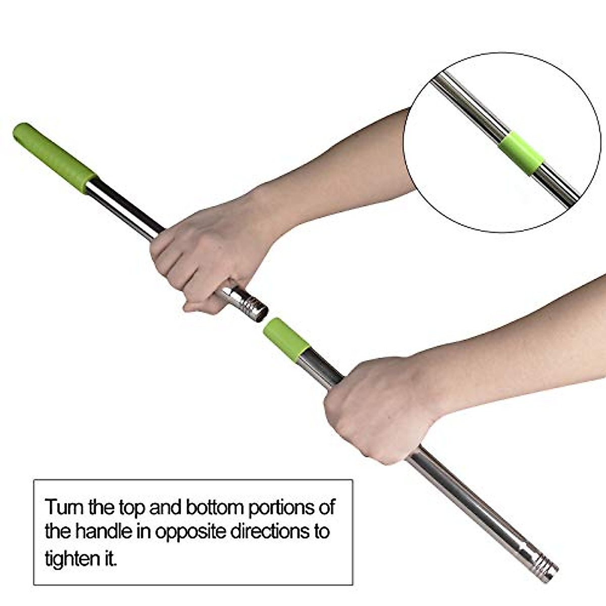 GLOYY Long Handled Outdoor Brooms for Floor Cleaning Heavy Duty Broom Outside, Green