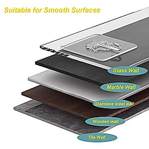 Adhesive Hooks - Transparent Reusable Utility Hooks Heavy Duty Wall Hooks 13lb(Max) Seamless Hooks Waterproof and Oil Proof for Kitchen Bathroom and Kitchen (50)