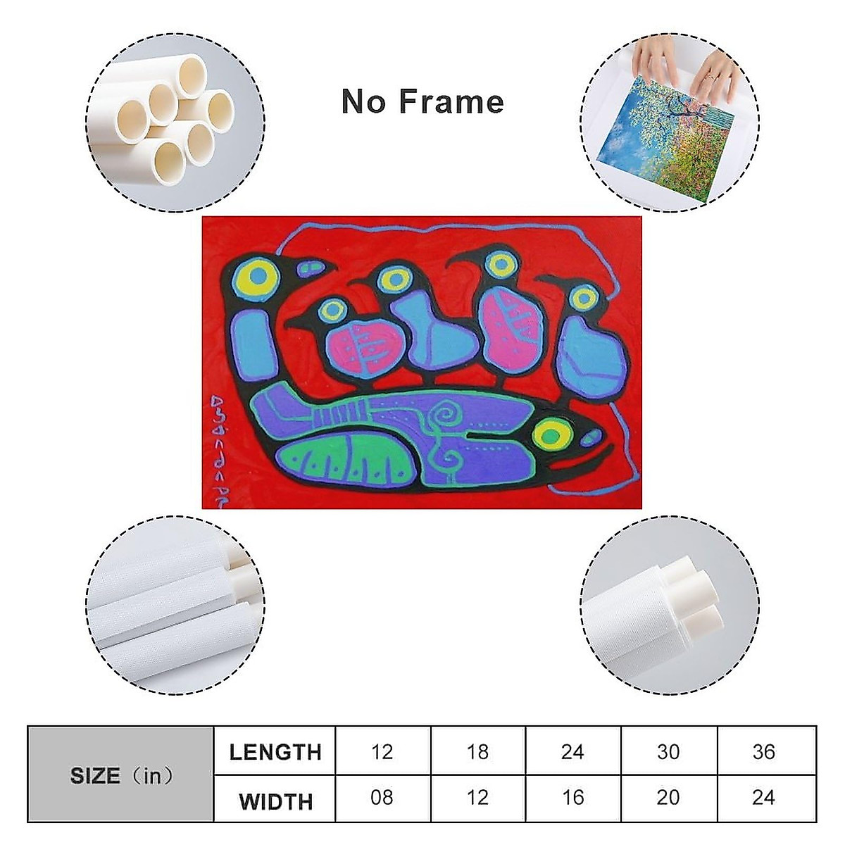 Norval Morrisseau Prints Loon Family Poster Canvas Wall Art Poster Decorative Bedroom Modern Home Print Picture Artworks Posters 08x12inch(20x30cm)