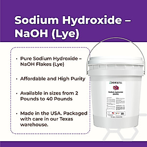 Chemfulfill Sodium Hydroxide – NaOH Flakes (Lye) (2 Pounds (2 lbs))