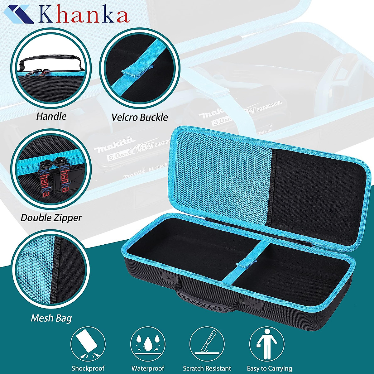 Khanka Hard Tool Case replacement for Makita XRJ01Z / XRJ08Z 18-Volt LXT Lithium-Ion Cordless Compact Reciprocating Saw(Case Only)