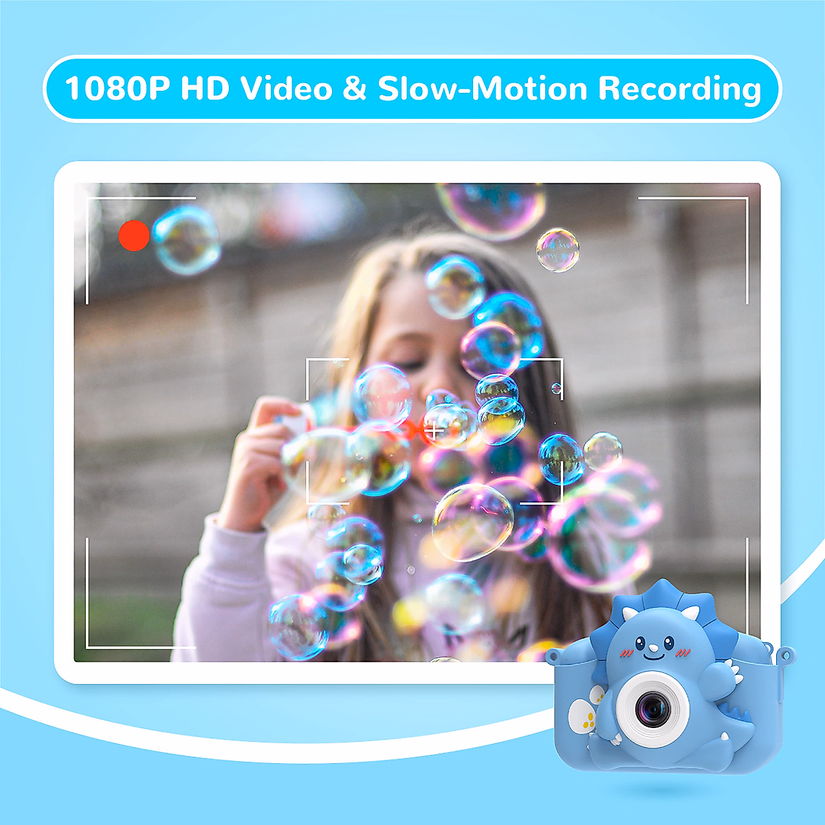 Kids Camera for Girls and Boys, HiMont Digital Camera for Kids with 32GB TF Card, 1080P Toddler Camera & Selfie Video Camera Suitable for Birthday & Christmas Toy Gift for Kids Age 3-10 (Blue)