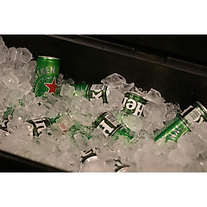 Elite Kitchen Supply Commercial Back Bar Beer Bottle Refrigerator, ETL NSF Horizontal Deep Well Fridge Cooler Merchandiser, 36" W Top Lid, White, 17 cases of 12 oz. cans Capacity