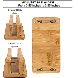 Duky Vertical Laptop Stand Holder, Desktop Wooden Bamboo Stand for MacBook with Adjustable Dock Size, Fits All MacBook, Surface, Chromebook and Gaming Laptops (Up to 17.3 inches) IPad, Tablets