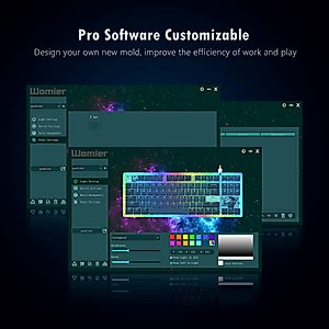 Womier K87 75% Keyboard, TKL Mechanical Keyboard, Hot Swappable Mechanical Gaming Keyboard, RGB 87 Keys Planet Theme Keyboard for Win/Mac/PC, Pro Driver/Software Supported (Linear Sky Switch)