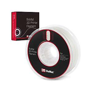 BUMAT PLA 3D Printer Filament, 1.75mm (Clear/Natural), 1kg Spool (2.2lbs), Guaranteed Fresh, Dimensional Accuracy +/- 0.02mm, Tangle-Free, Fits Most FDM Printers [Risk-Free]